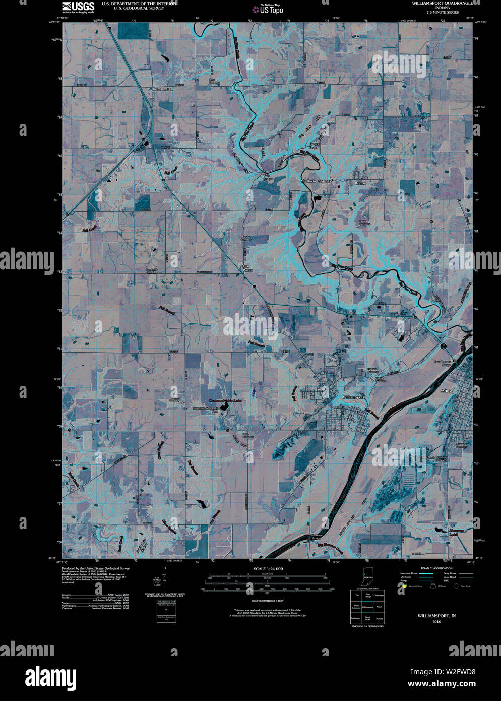 Map of williamsport indiana hi-res stock photography and images - Alamy