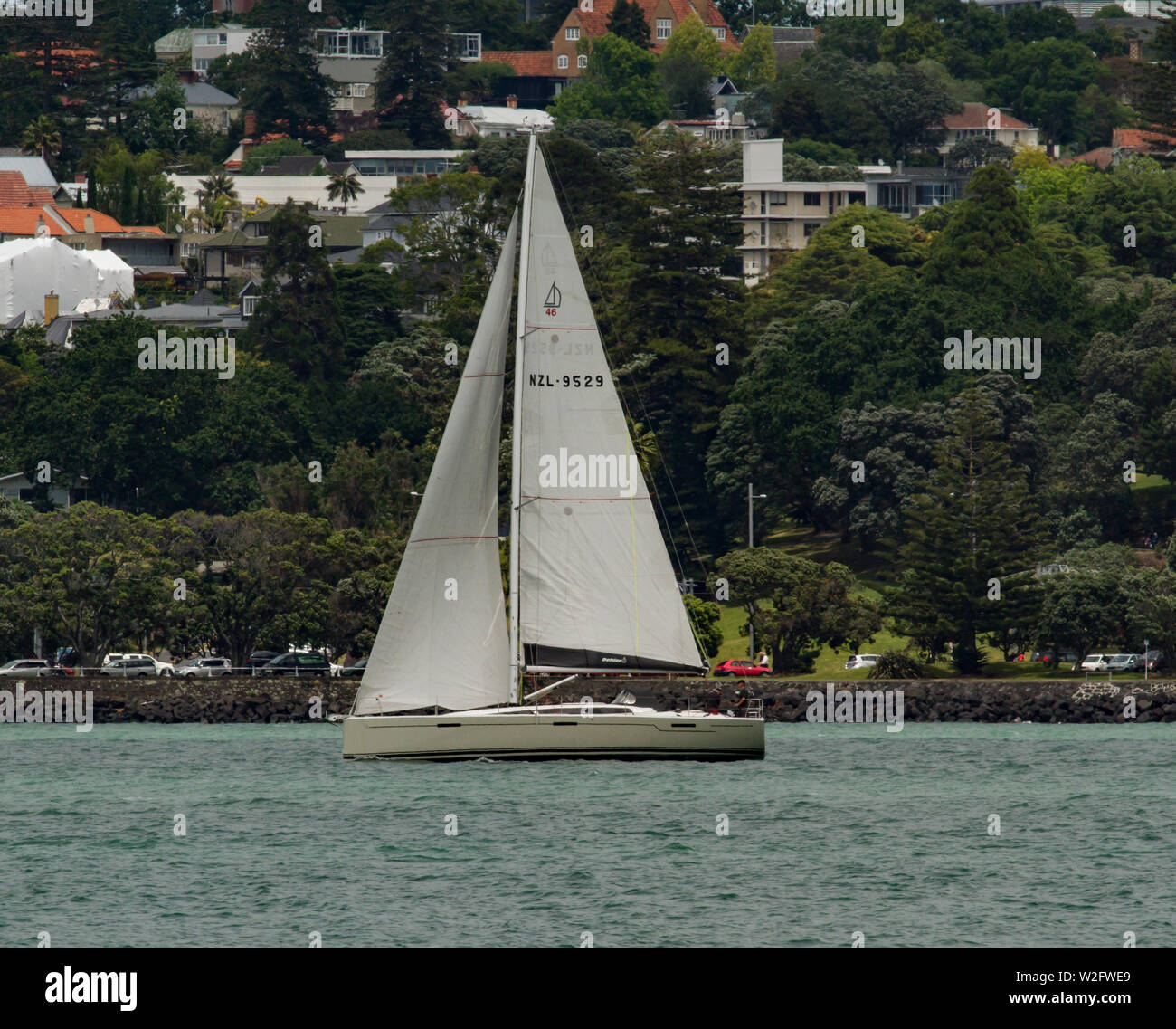 Sailing yachts at the Auckland waterfront, New Zealand Stock Photo - Alamy