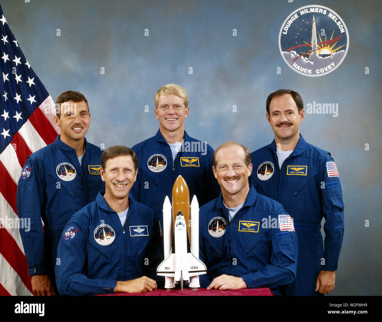Five astronauts composed the crew of the STS-26 mission. Pictured in ...