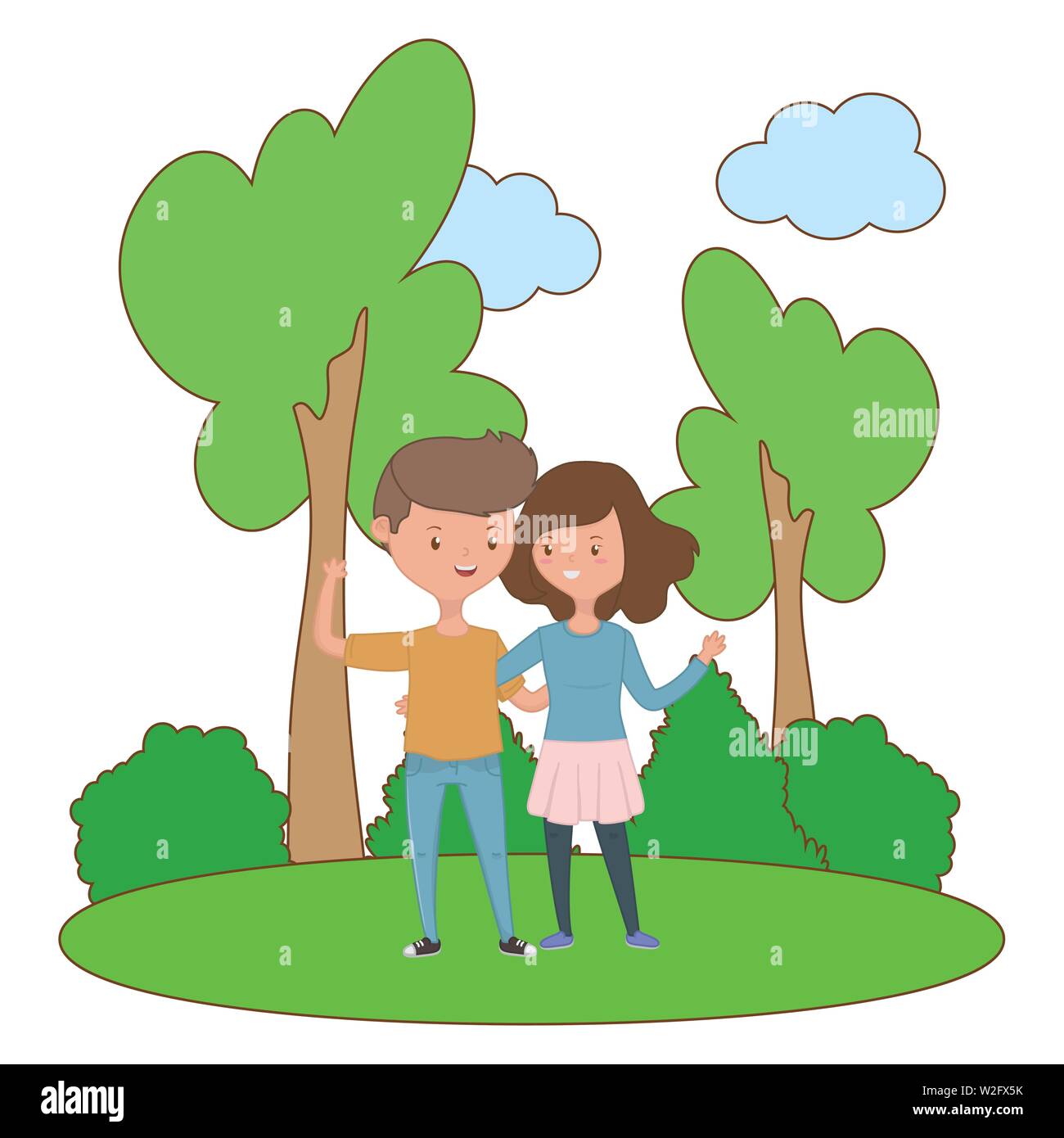 Teenager boy and girl design, person portrait young youth student and ...