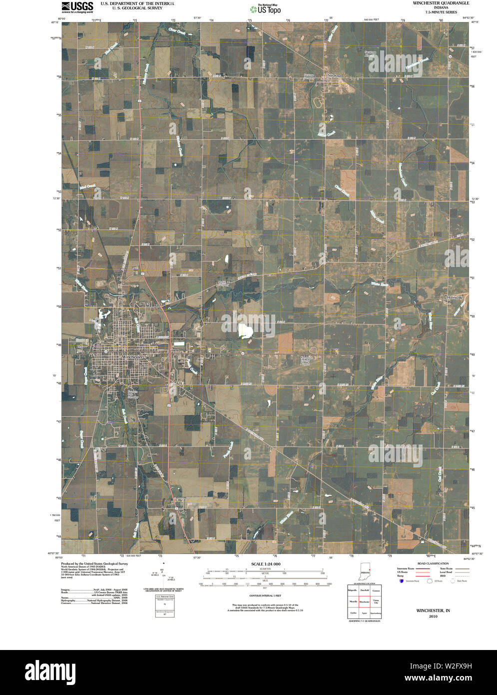 Indiana historical map hi-res stock photography and images - Alamy