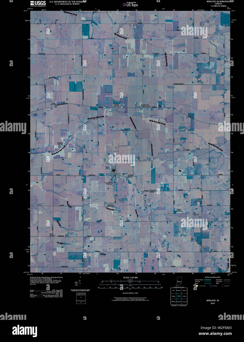Wingate indiana map hi-res stock photography and images - Alamy