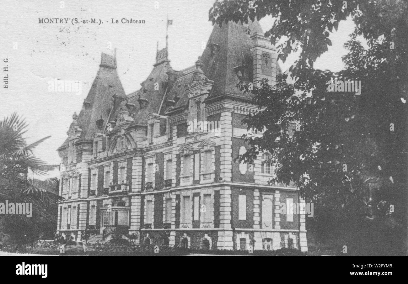 Chateau de Montry 1900 Stock Photo - Alamy