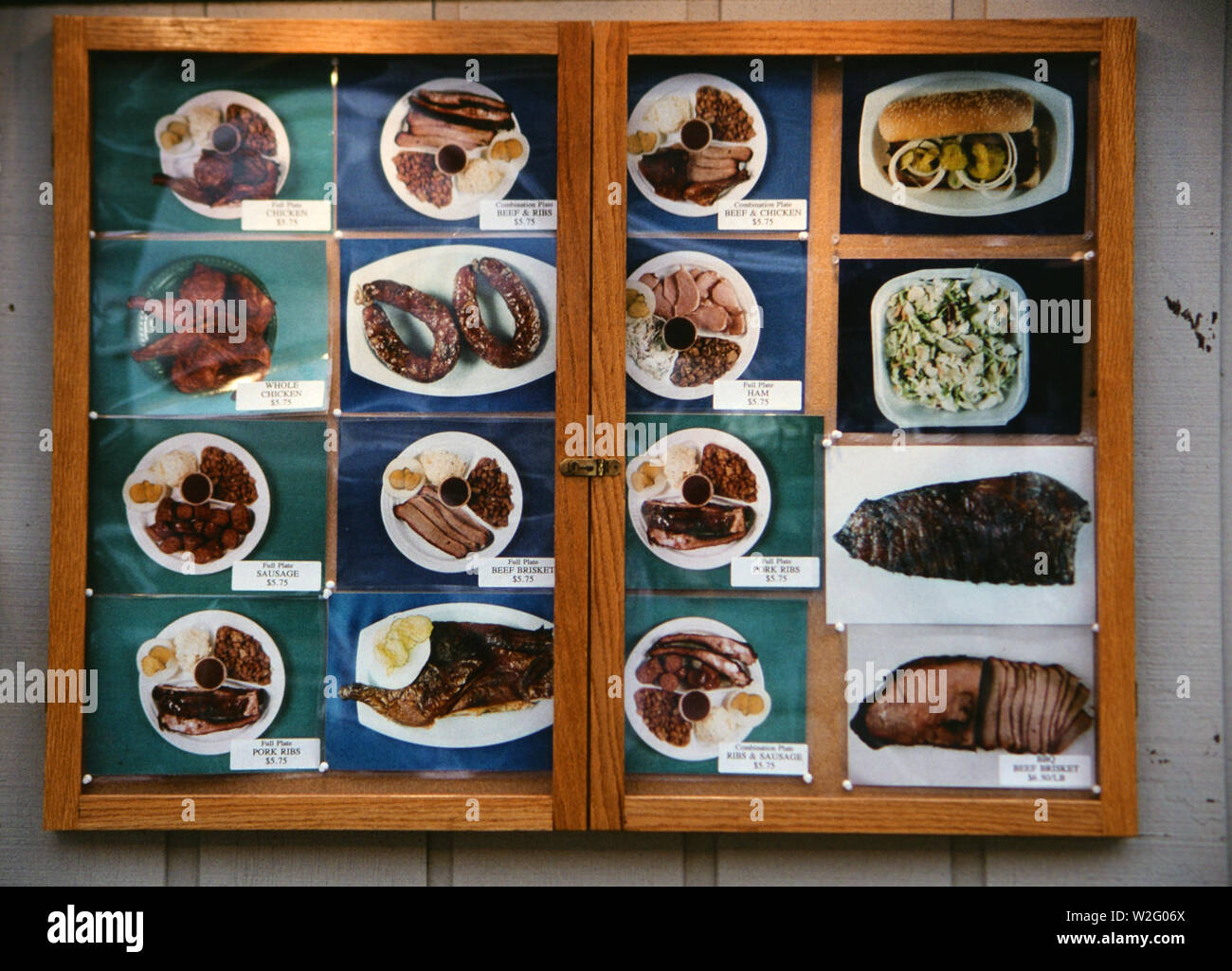 Picture menu posted on the outside of a restaurant ca. 1995 Stock Photo ...