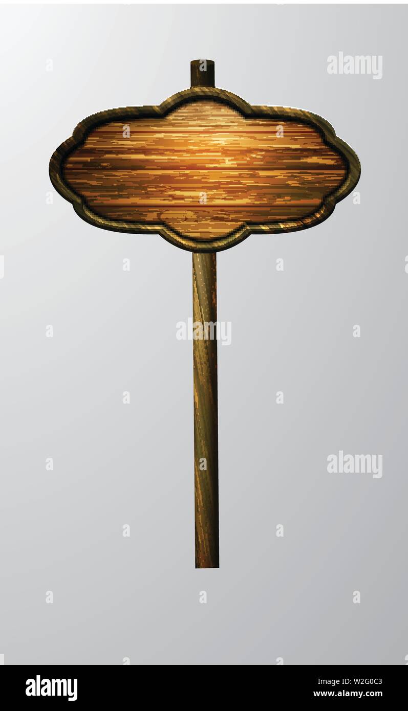 wooden blank cartoon sign board Stock Vector Image & Art - Alamy