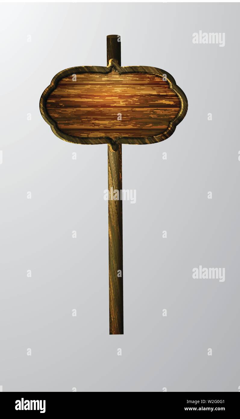 wooden blank cartoon sign board Stock Vector Image & Art - Alamy