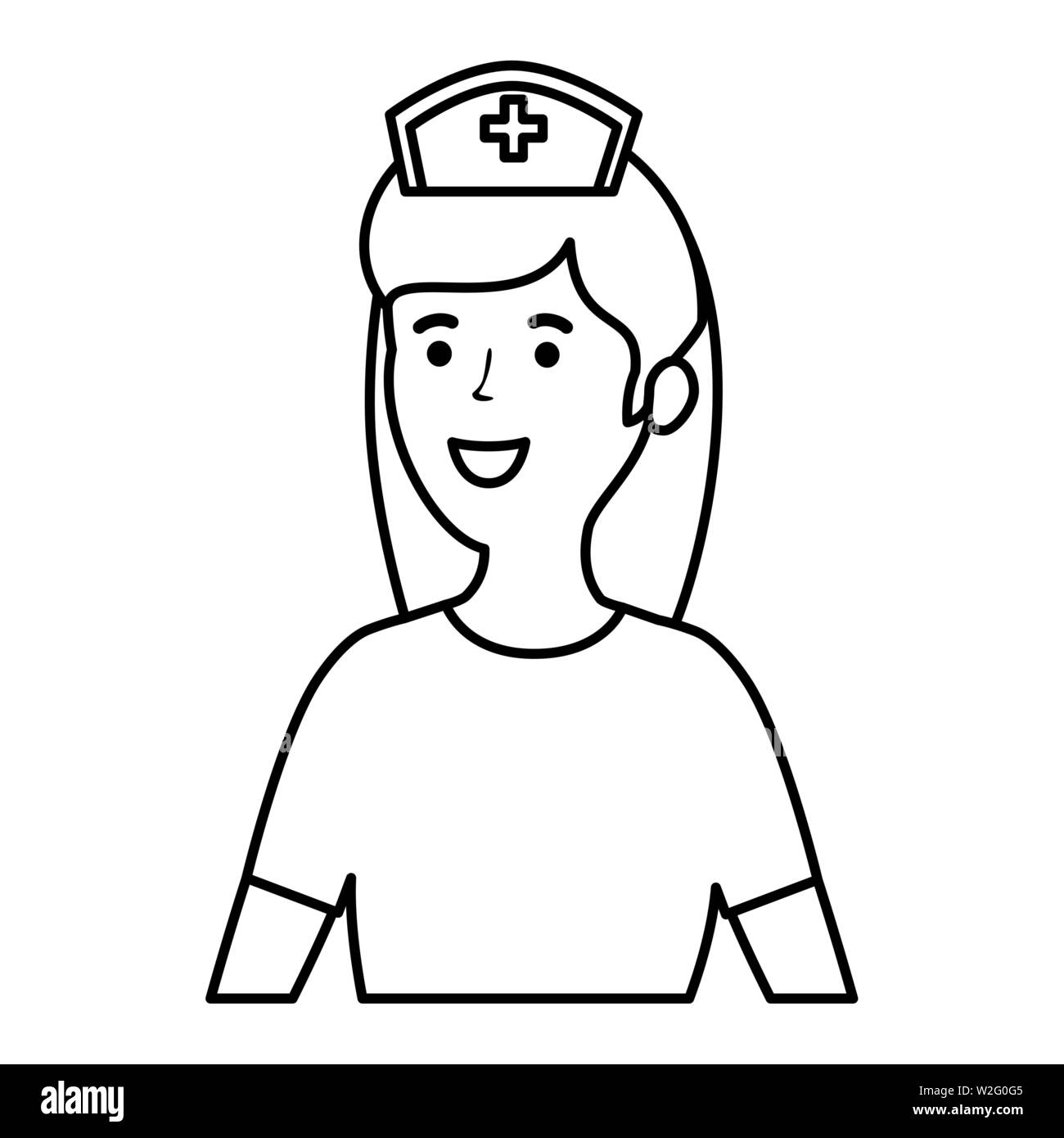 young nurse female worker character Stock Vector Image & Art - Alamy