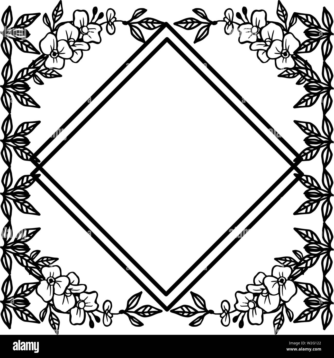 Vector illustration design of card for beauty of flower frame hand ...