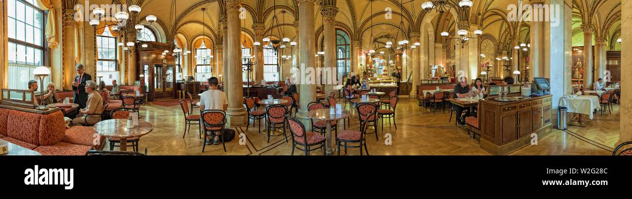Traditional coffee house, Cafe Central, interior, Panorama, Vienna ...