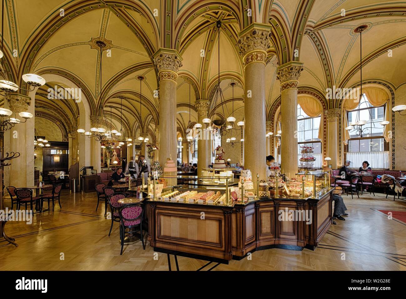 Traditional coffee house, Cafe Central, interior, Vienna, Austria Stock ...
