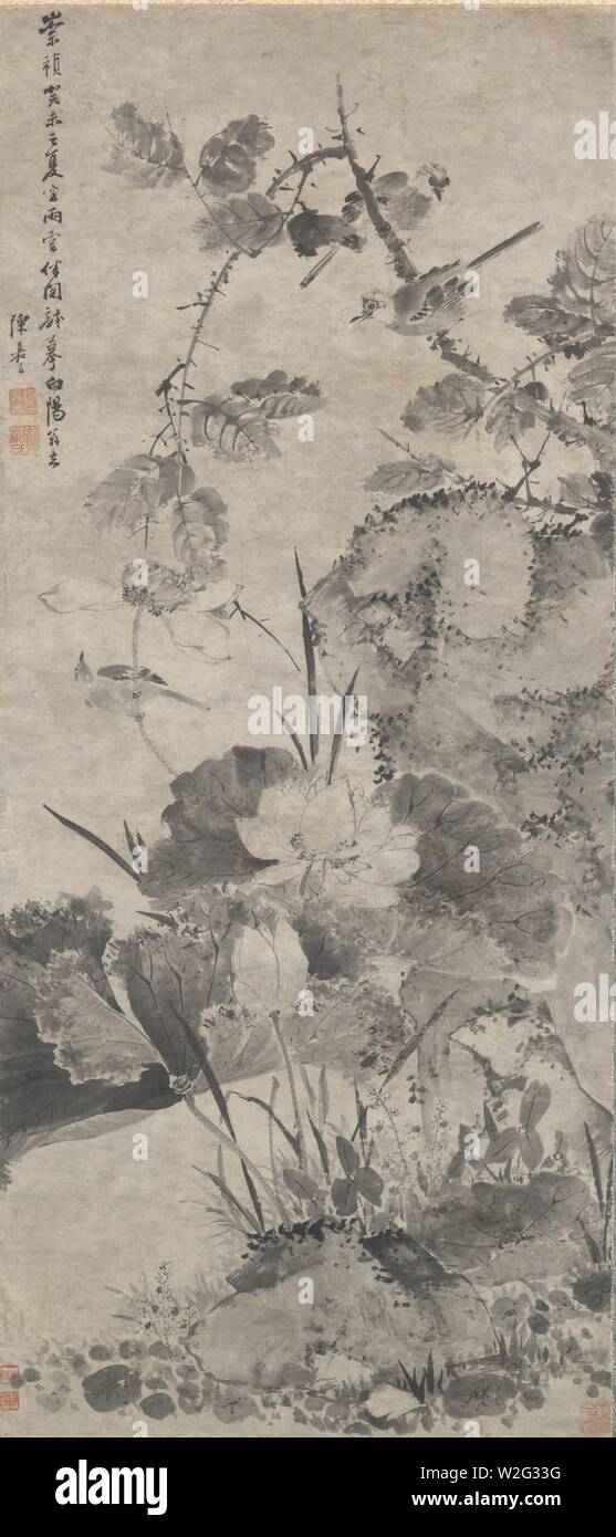 Chen Jiayan - Birds by a Lotus Pond Stock Photo - Alamy