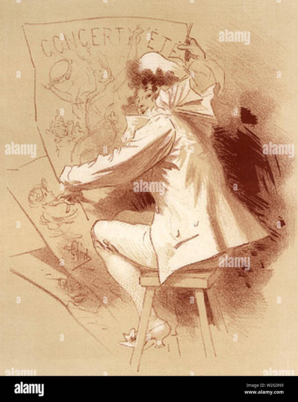 Cheret Jules - Summer Concert (lithograph 1896 Stock Photo - Alamy