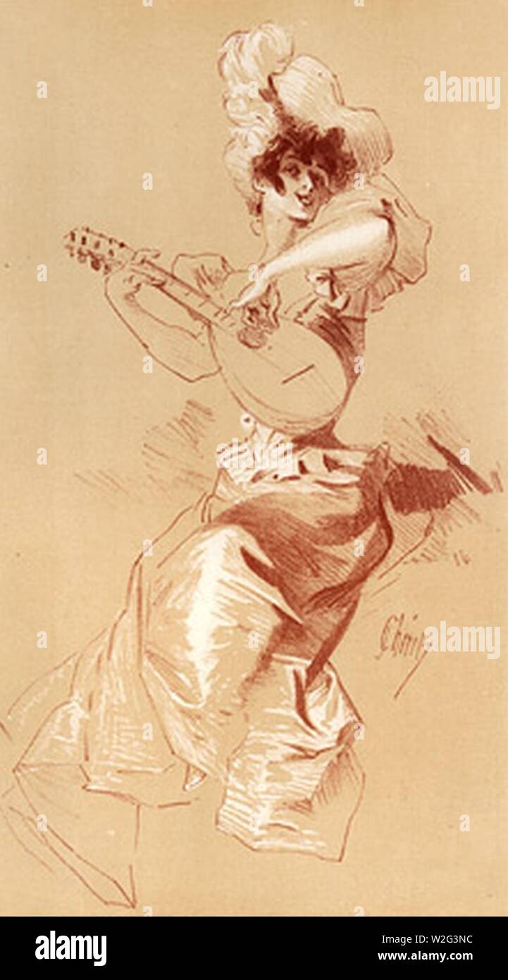 Cheret Jules - Music (lithograph 1898 Stock Photo - Alamy