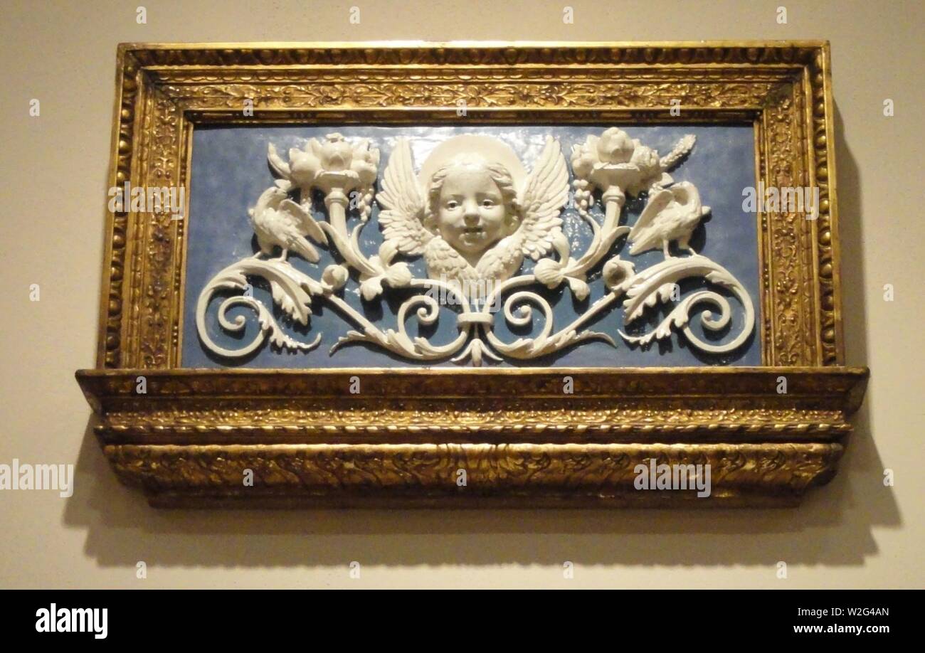 Cherub's Head with Cornucopiae, Giovanni della Robbia, Florence, early ...