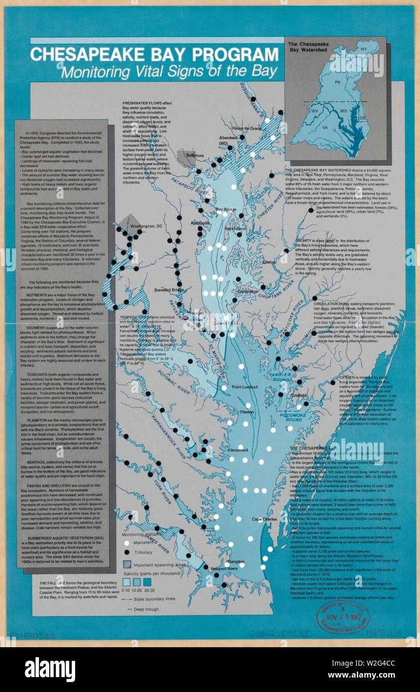 Chesapeake Bay program, monitoring vital signs of the bay Stock Photo ...