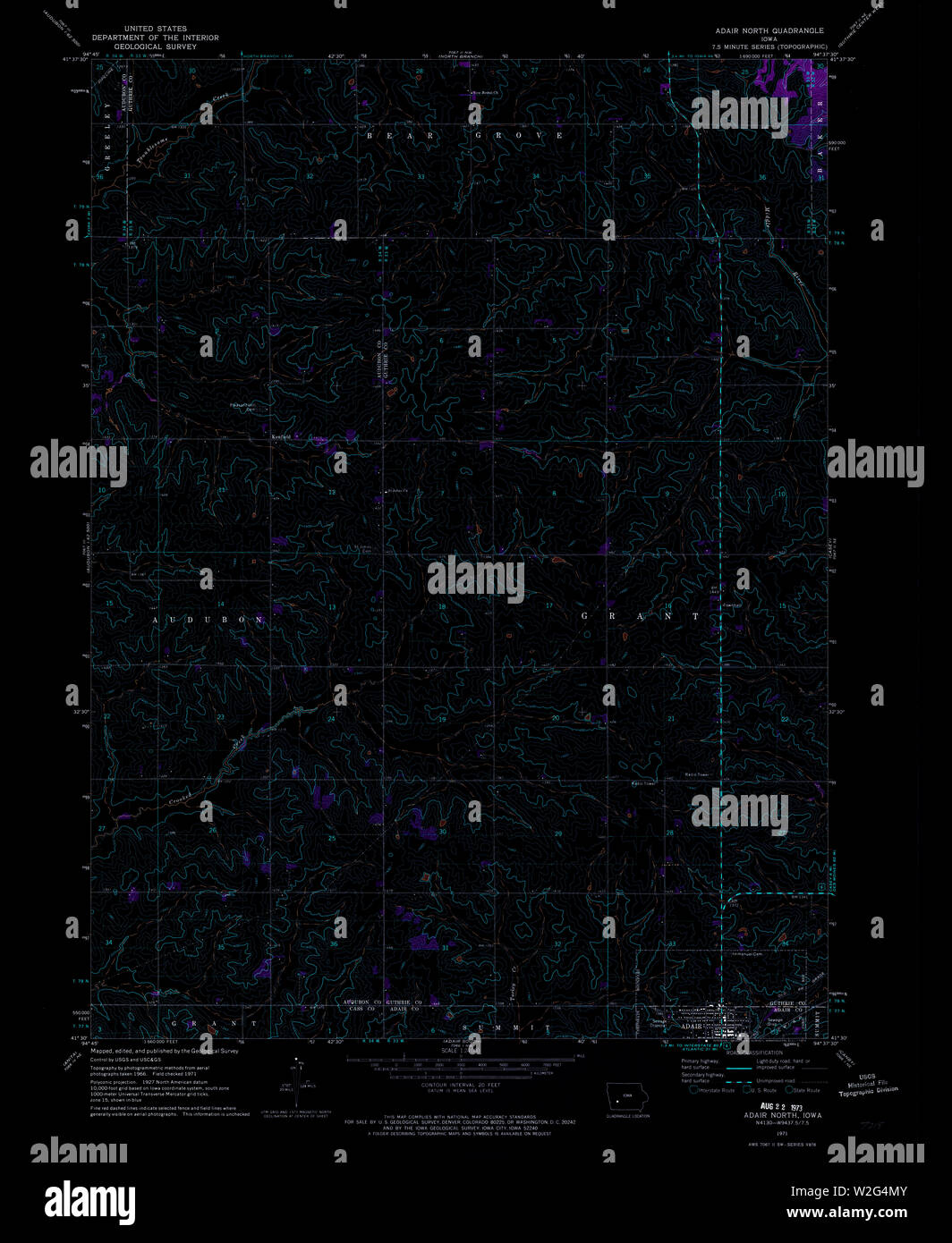 Map of adair iowa hi-res stock photography and images - Alamy