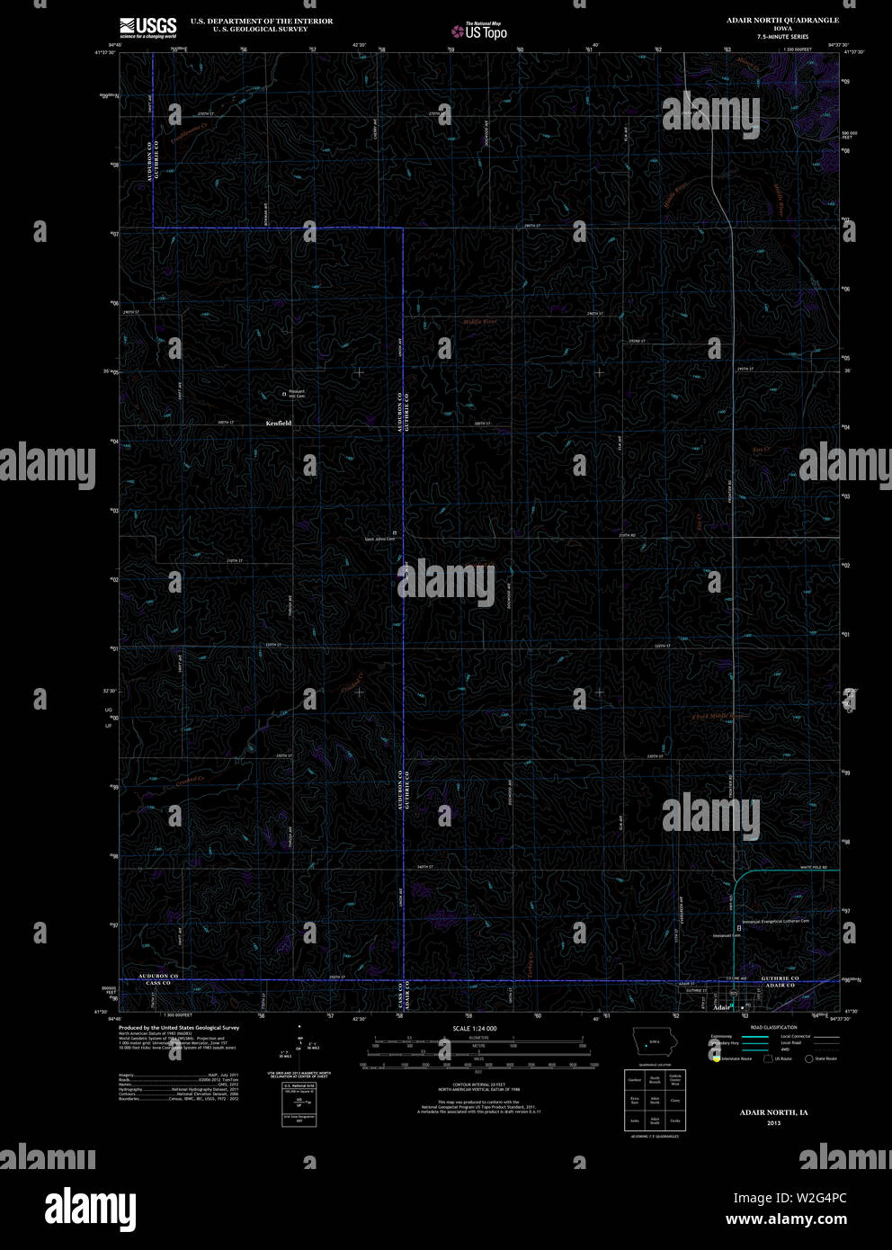 Map of adair iowa hi-res stock photography and images - Alamy