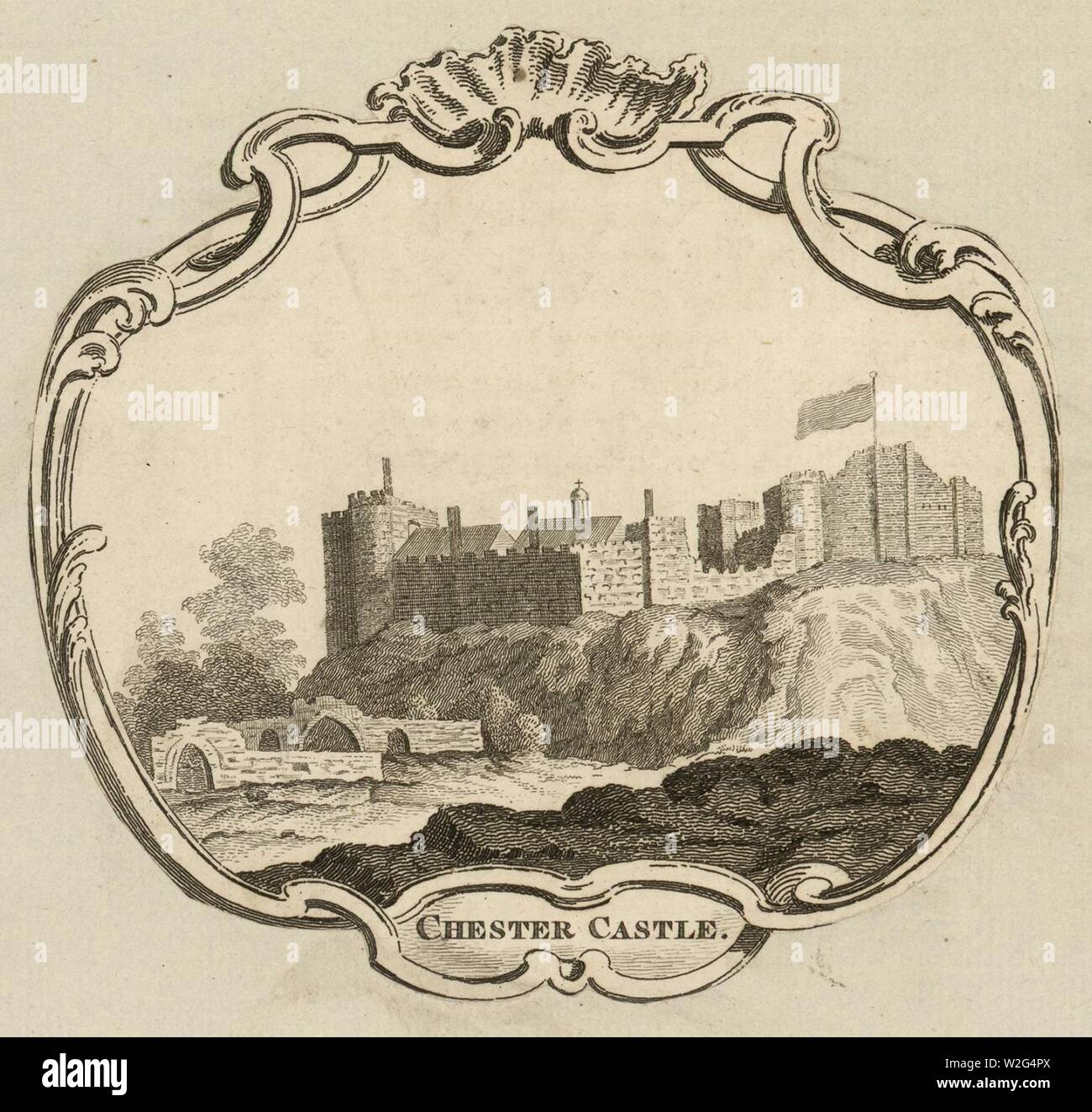 Chester Castle engraving Stock Photo - Alamy