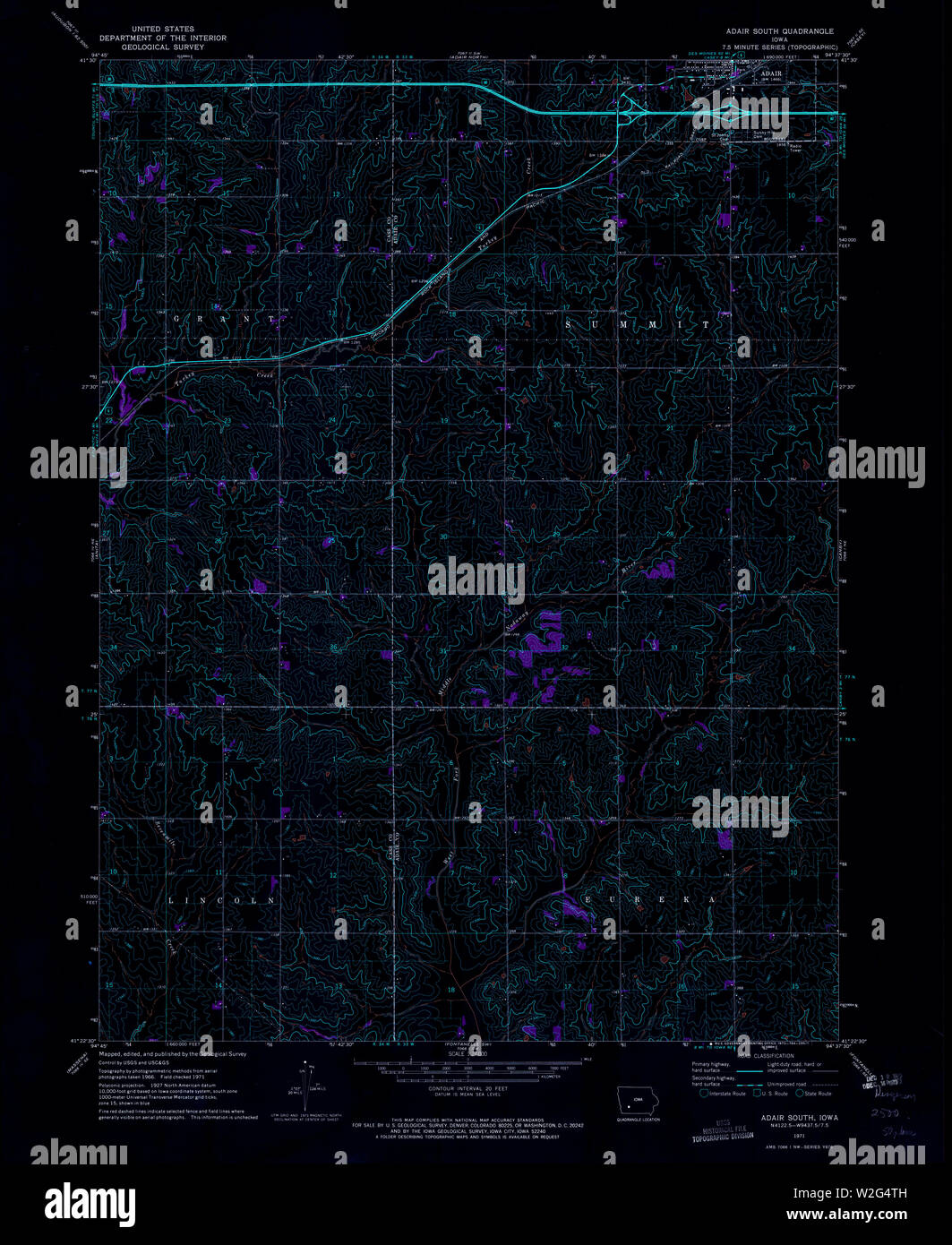 Map of adair iowa hi-res stock photography and images - Alamy