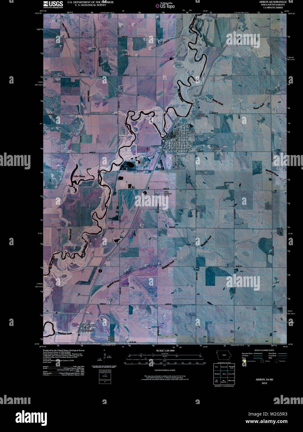 Map of akron iowa hi-res stock photography and images - Alamy