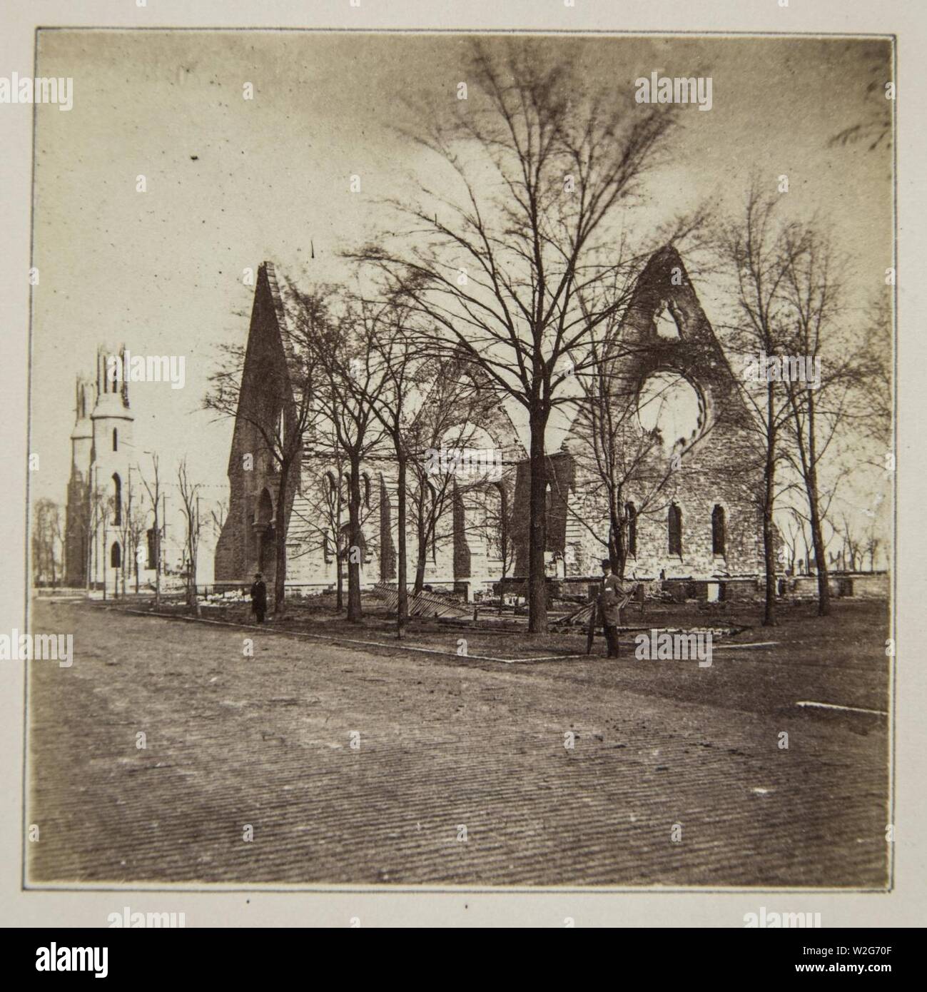 Chicago Fire of 1871, N.E. and Unity Churches Stock Photo - Alamy