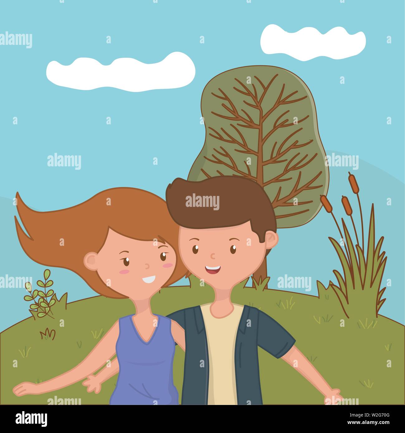 Teenager boy and girl design, person portrait young youth student and ...