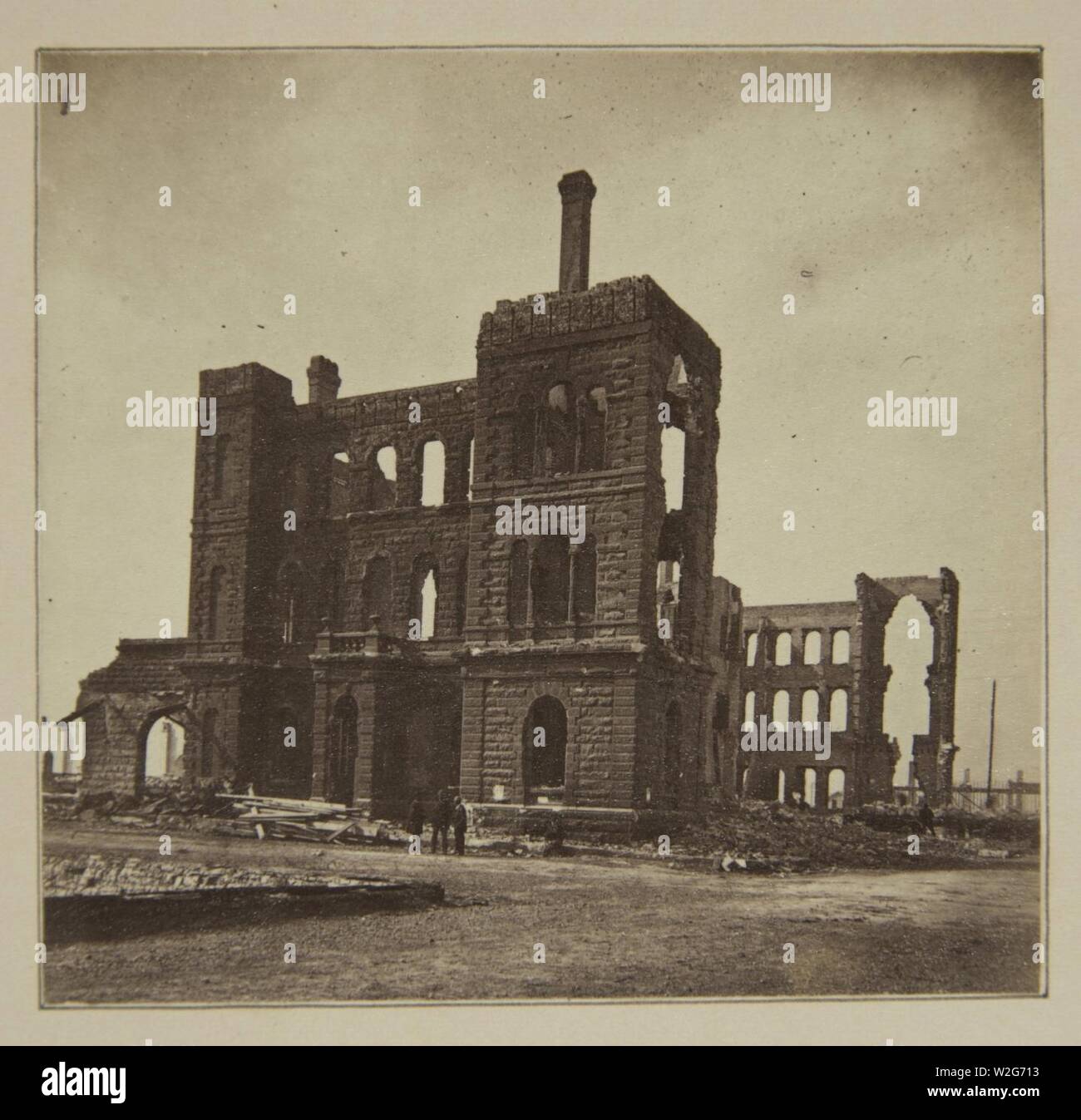 Chicago Fire of 1871, Michigan Southern Depot Stock Photo - Alamy