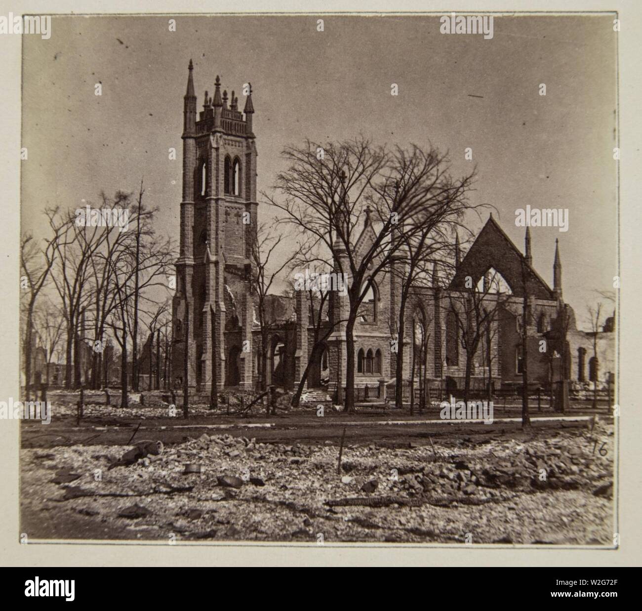 Chicago Fire of 1871, St. James Church Stock Photo - Alamy