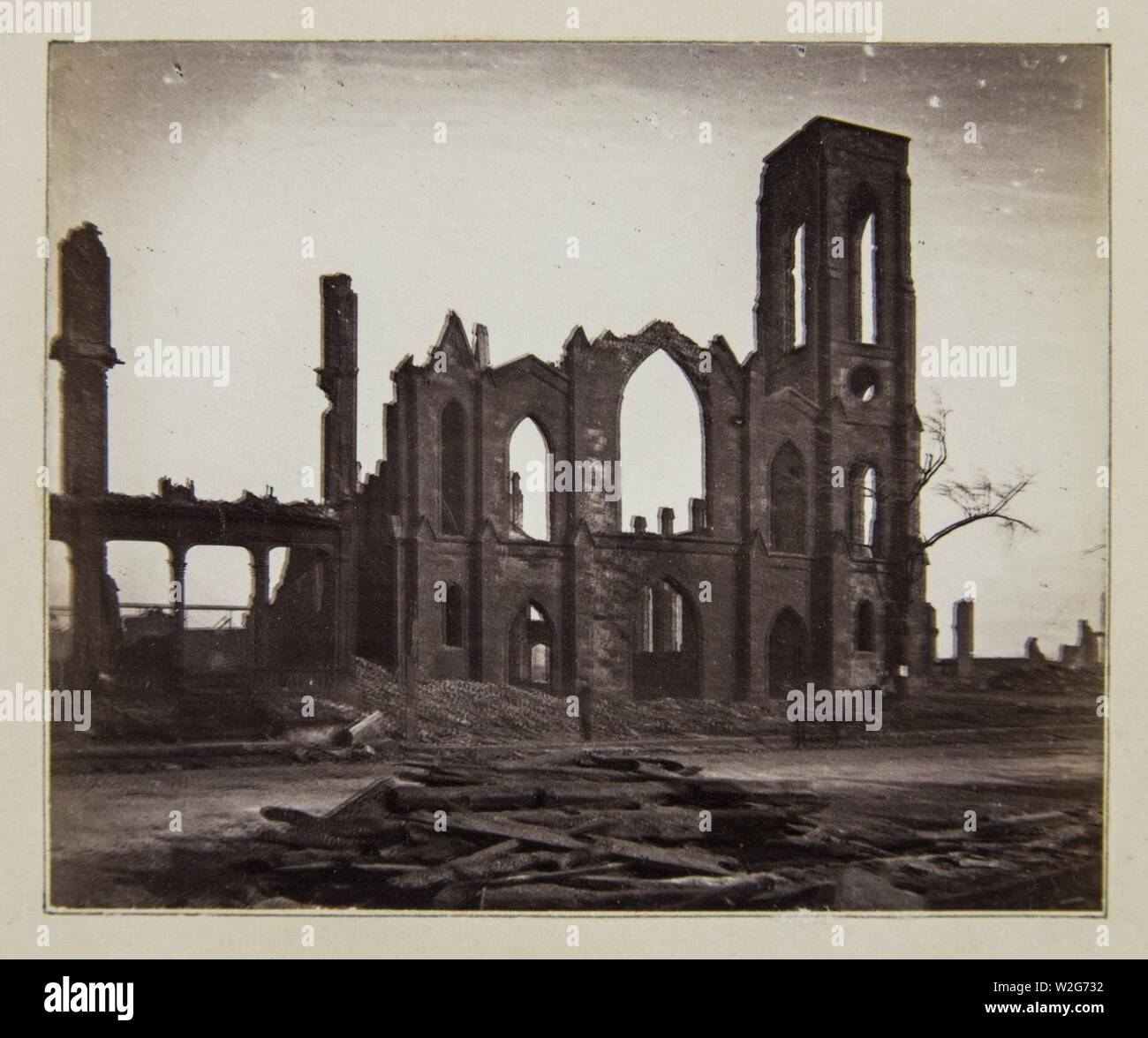 Chicago Fire of 1871, Second Presbyterian Church corner Wabash Ave ...