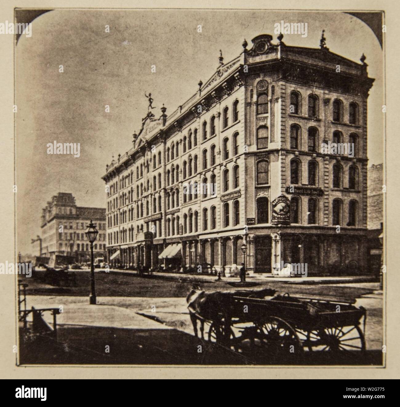 Chicago pre-fire, Honore Block Stock Photo - Alamy