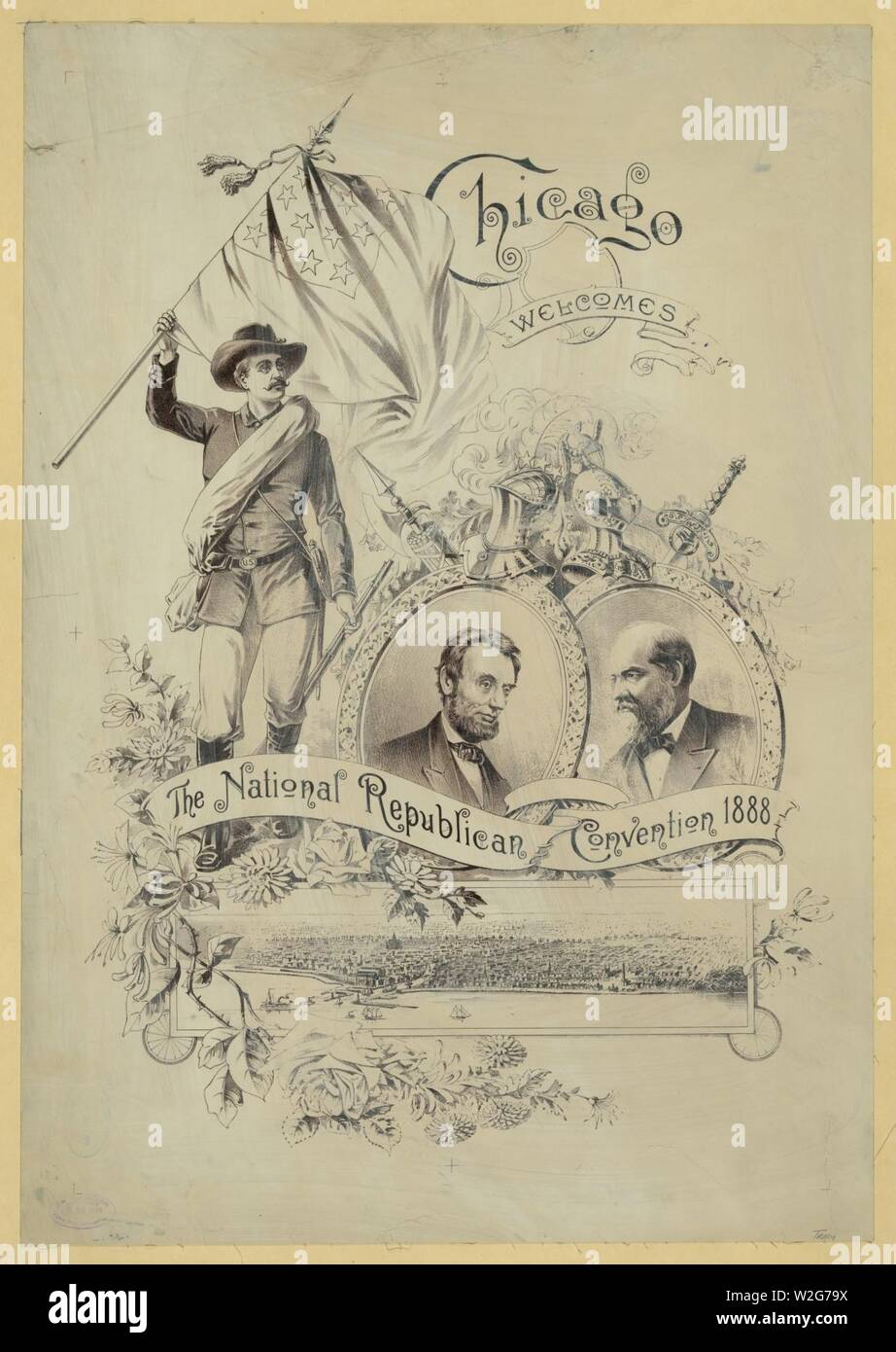 Chicago welcomes the National Republican Convention 1888 Stock Photo ...