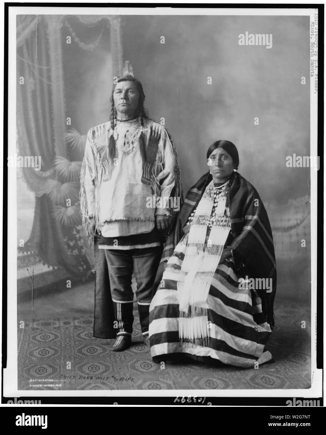 Chief Drag Wolf and wife Stock Photo - Alamy