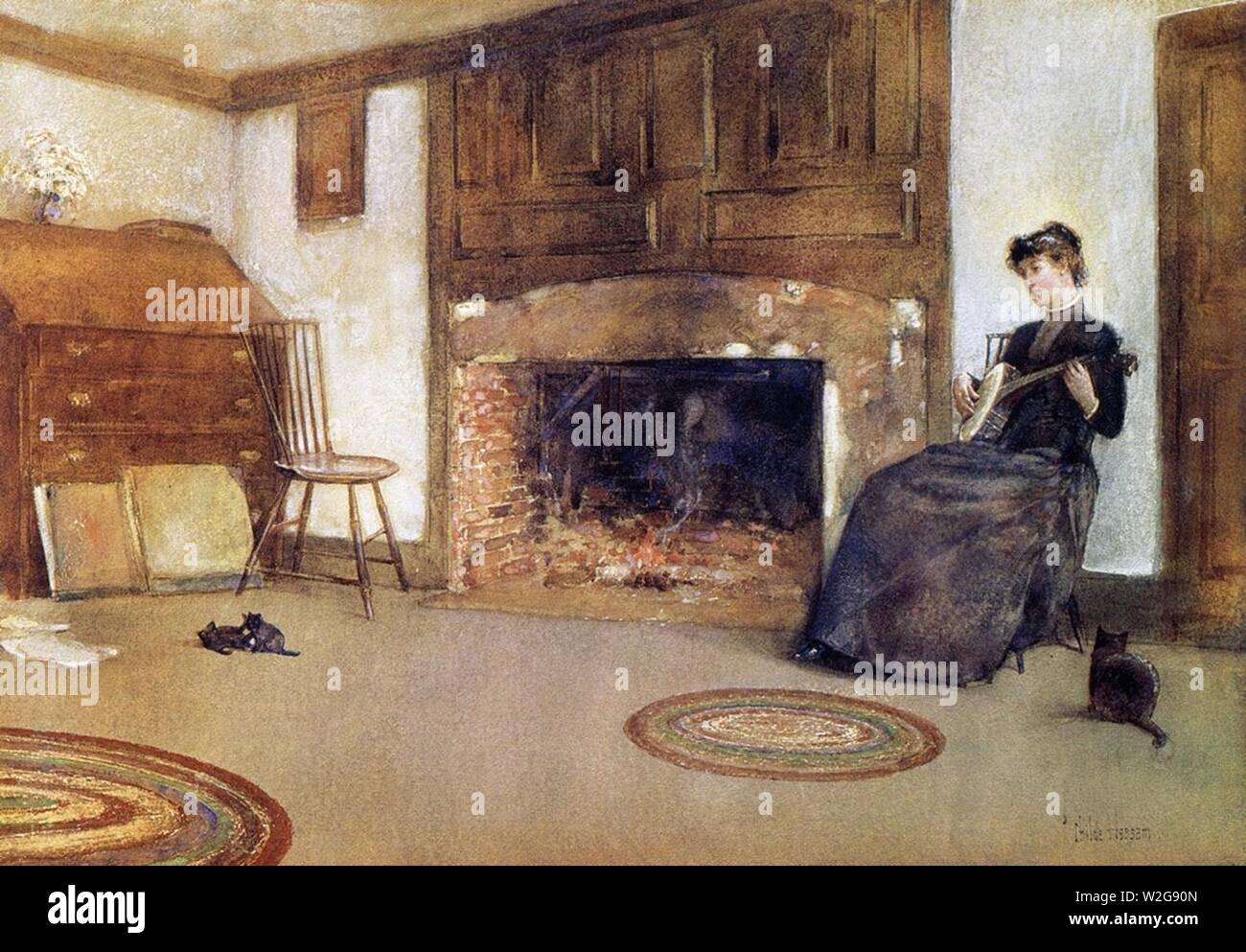 Childe Hassam - A Familiar Tune (1880s Stock Photo - Alamy