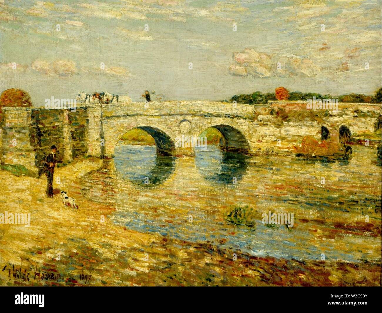 Childe Hassam - Bridge Over the Stour Stock Photo - Alamy