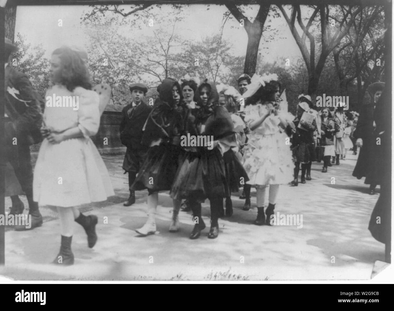 Children marching in May Day parade. NYC Stock Photo - Alamy