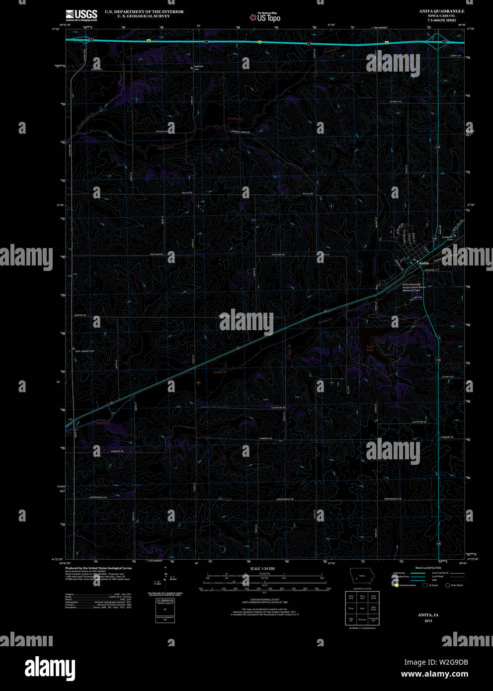 Anita iowa map hi-res stock photography and images - Alamy