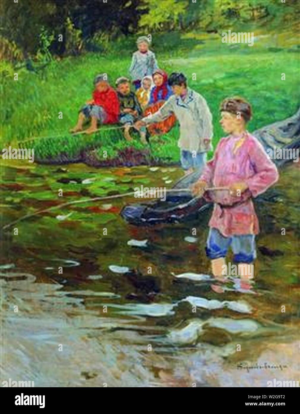Children fishermen hi-res stock photography and images - Alamy