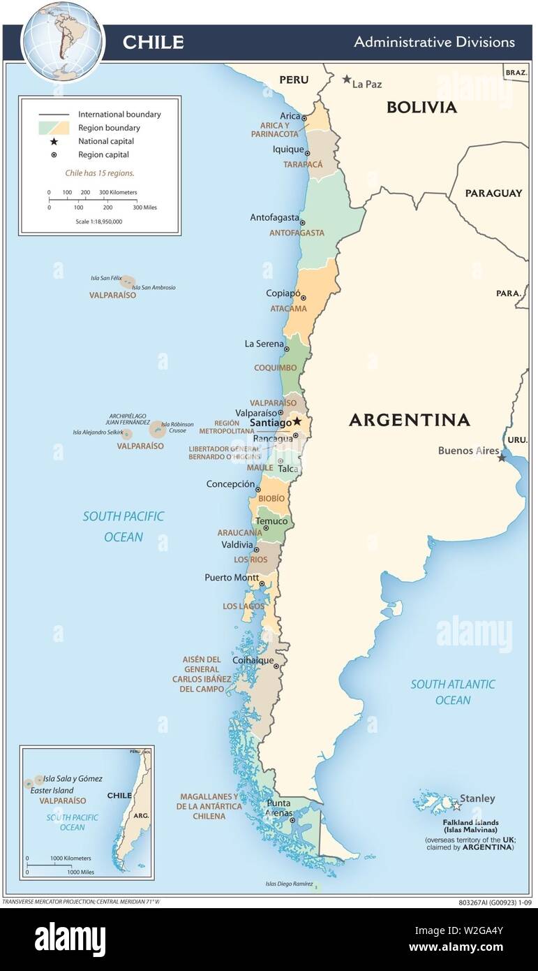 Historical chile map Cut Out Stock Images & Pictures - Alamy