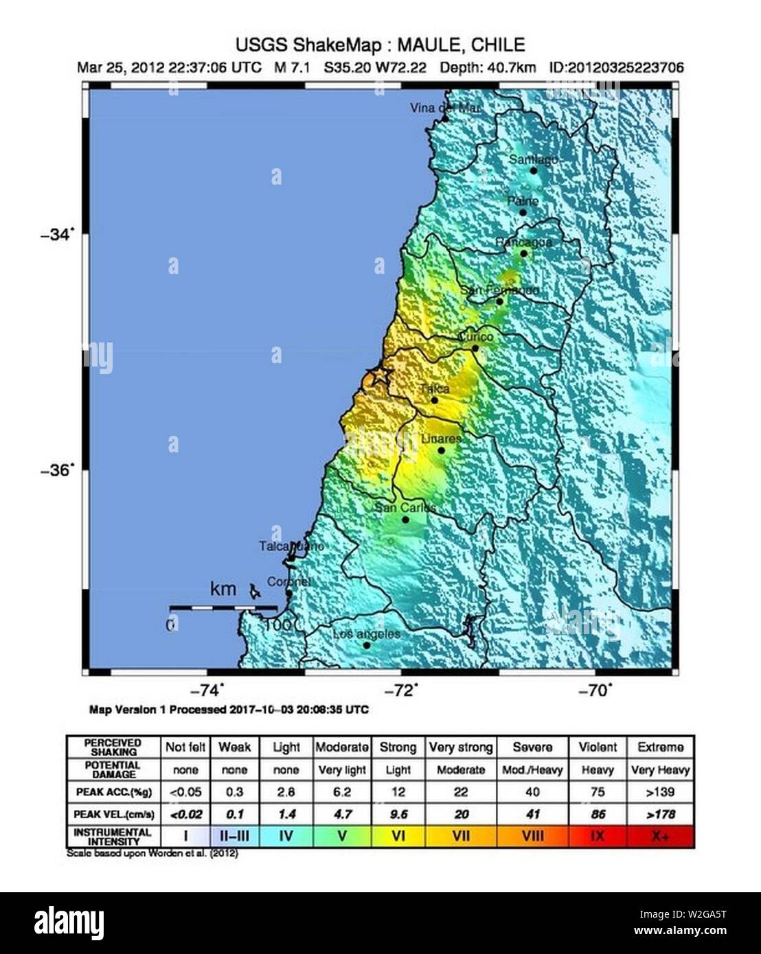 Chile earthquake 2012 Stock Photo - Alamy