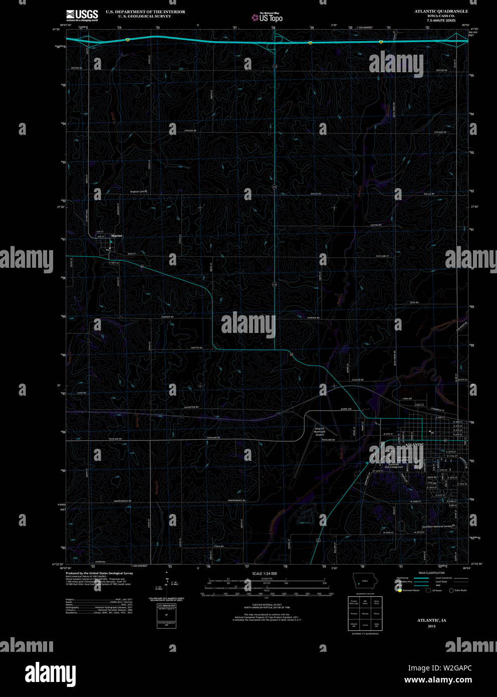 Atlantic iowa map hi-res stock photography and images - Alamy