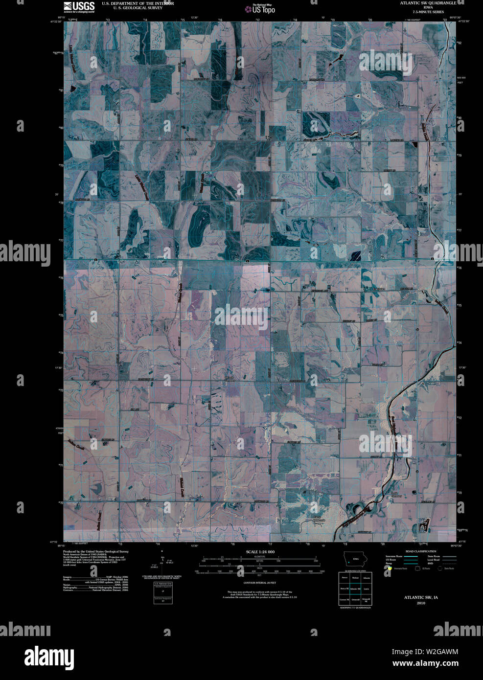 Atlantic iowa map hi-res stock photography and images - Alamy