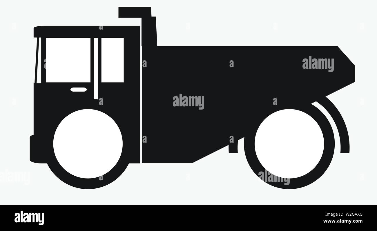 Black and white dump truck vector icon Stock Vector Image & Art - Alamy
