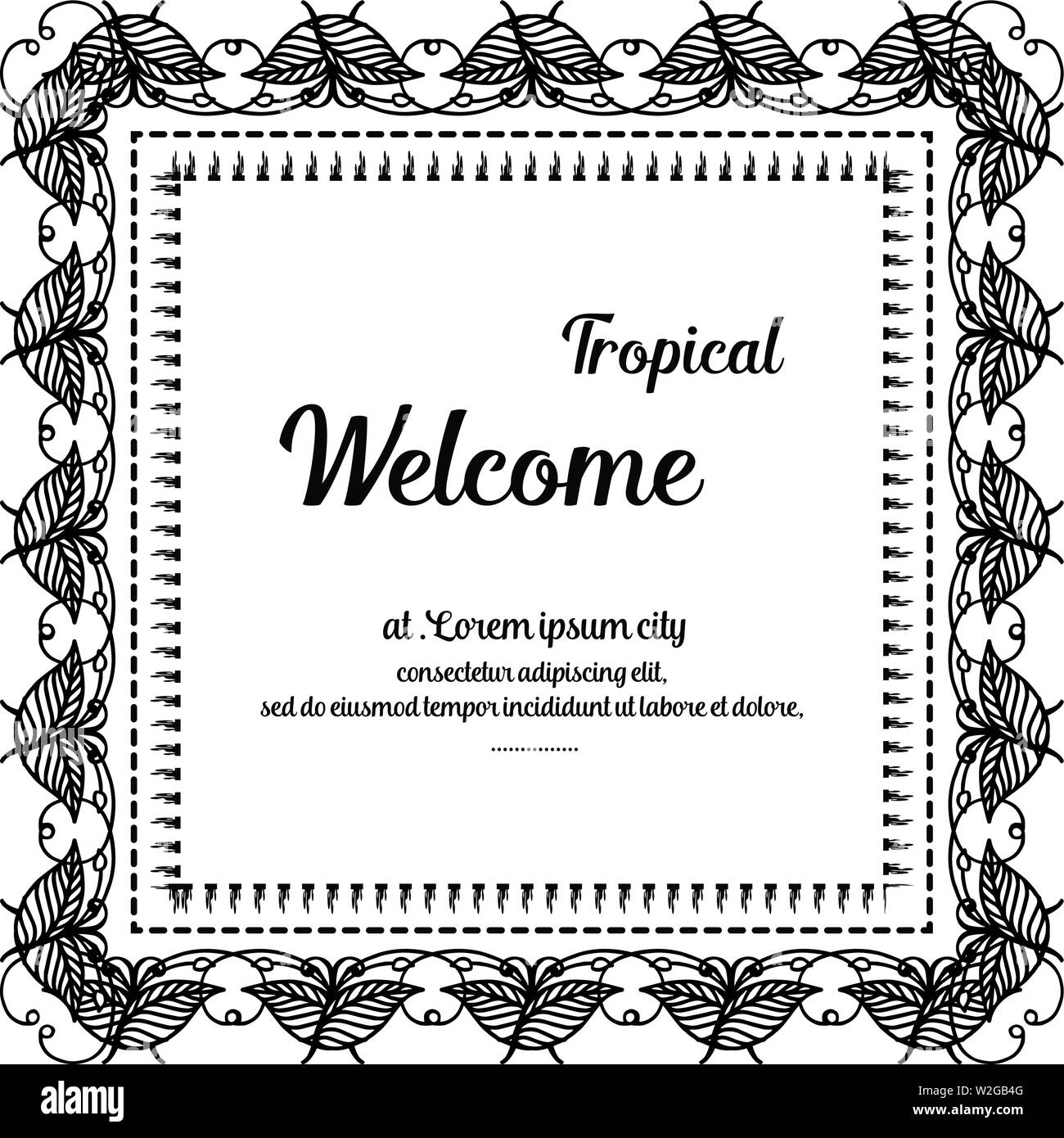 Template of welcome tropical for design card, beautiful flower. Vector ...