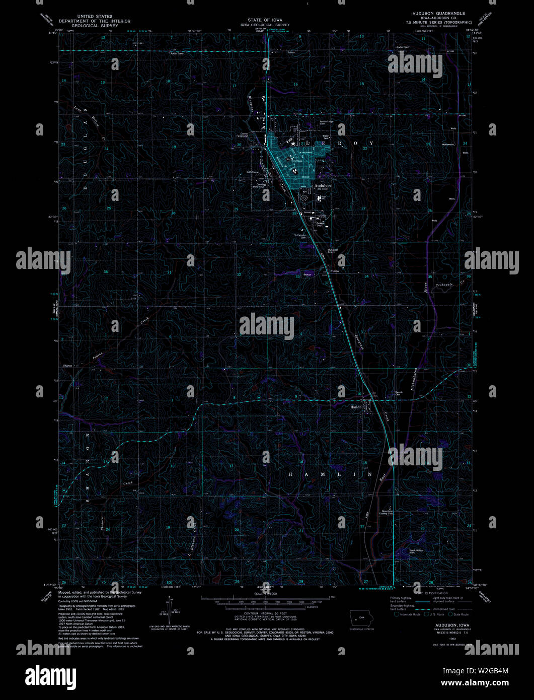 Audubon iowa map hi-res stock photography and images - Alamy