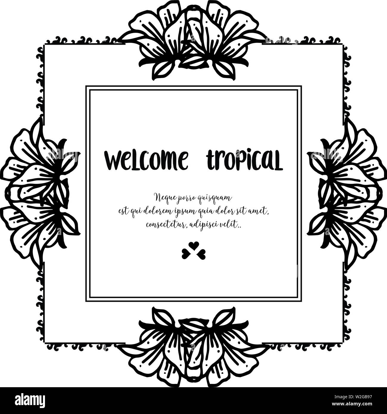 Template of welcome tropical for design card, beautiful flower. Vector ...