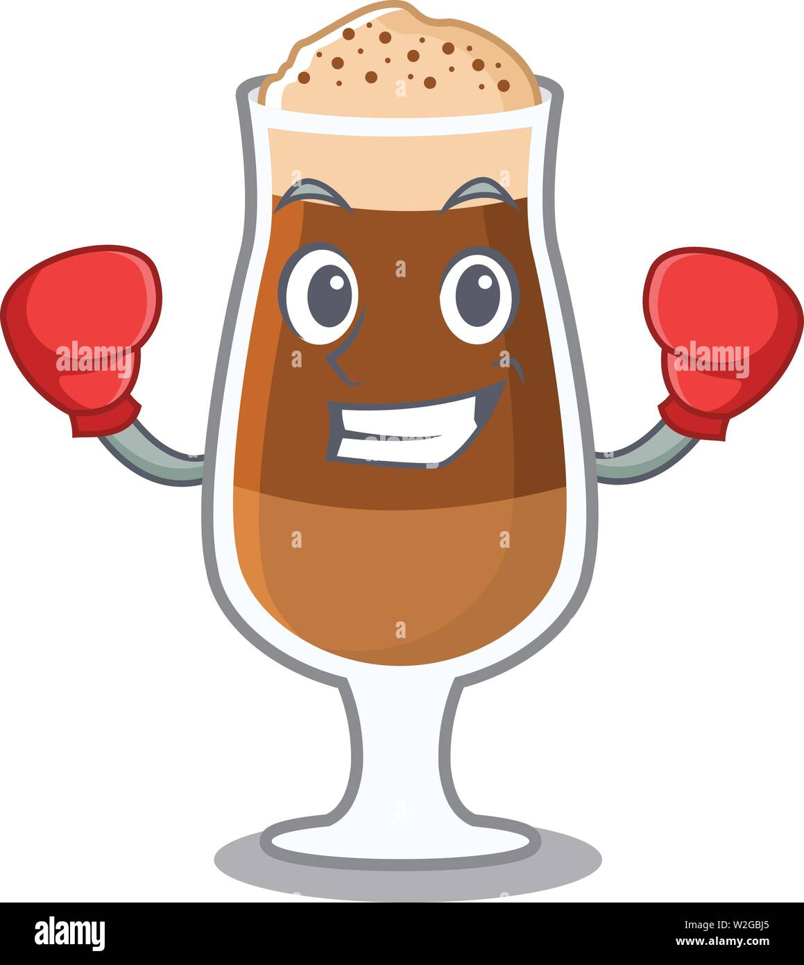 Boxing americano cafe served in character glasses Stock Vector Image ...