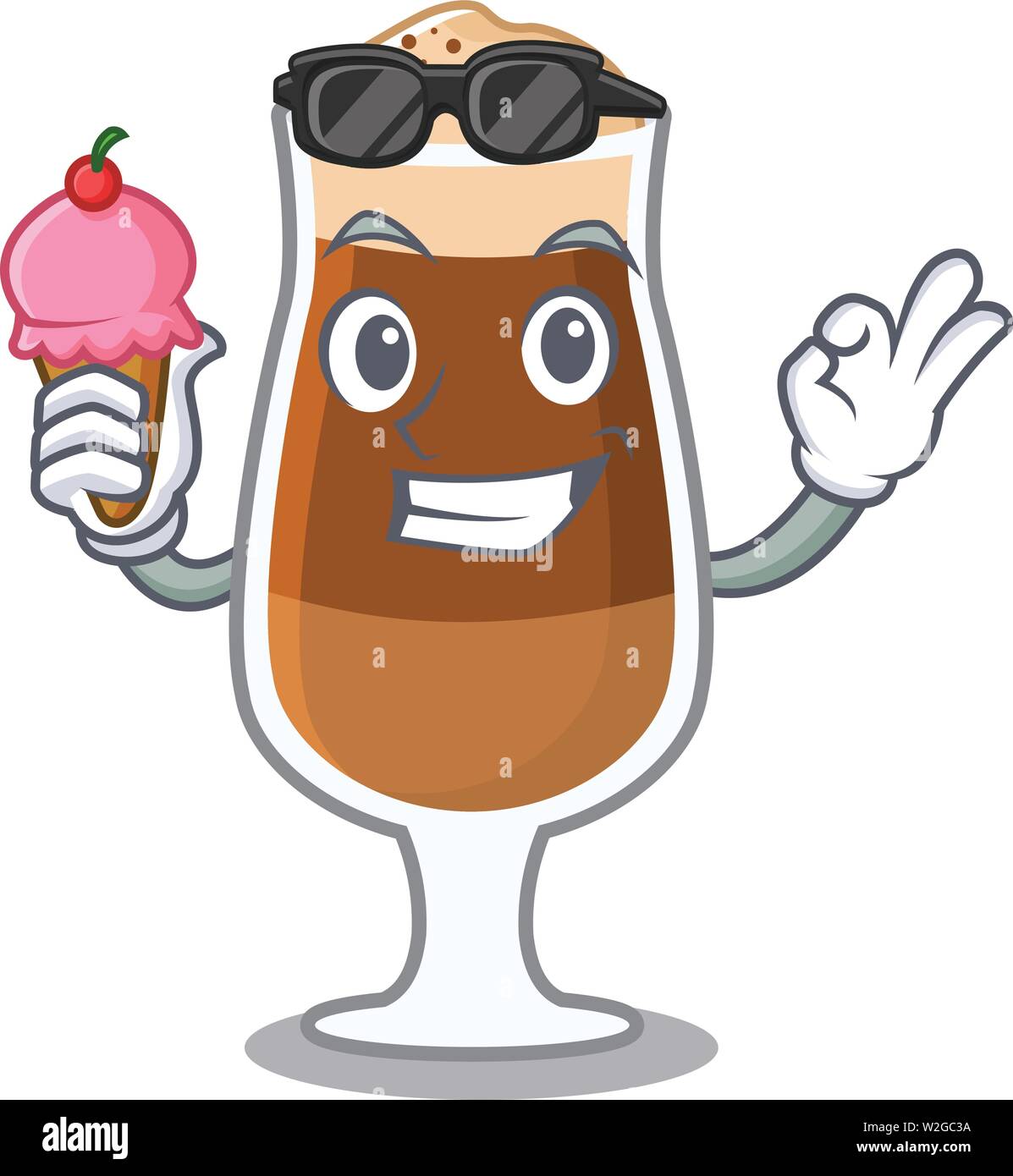 With ice cream americano cafe isolated with the mascot Stock Vector ...