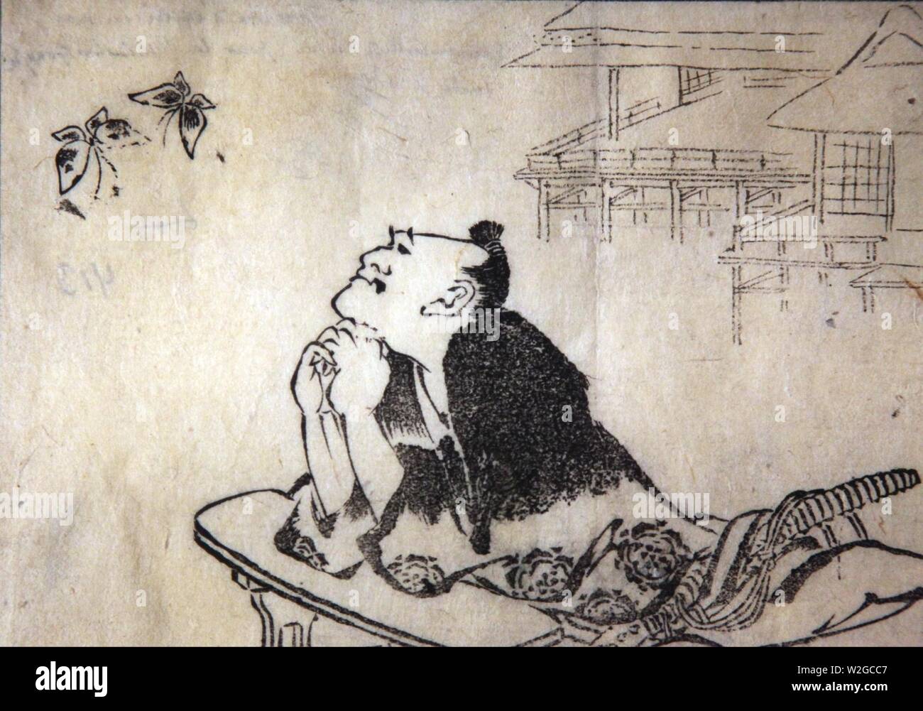 Chinese philosopher Soshi contemplating two flying butterflies- 9340 Stock Photo - Alamy