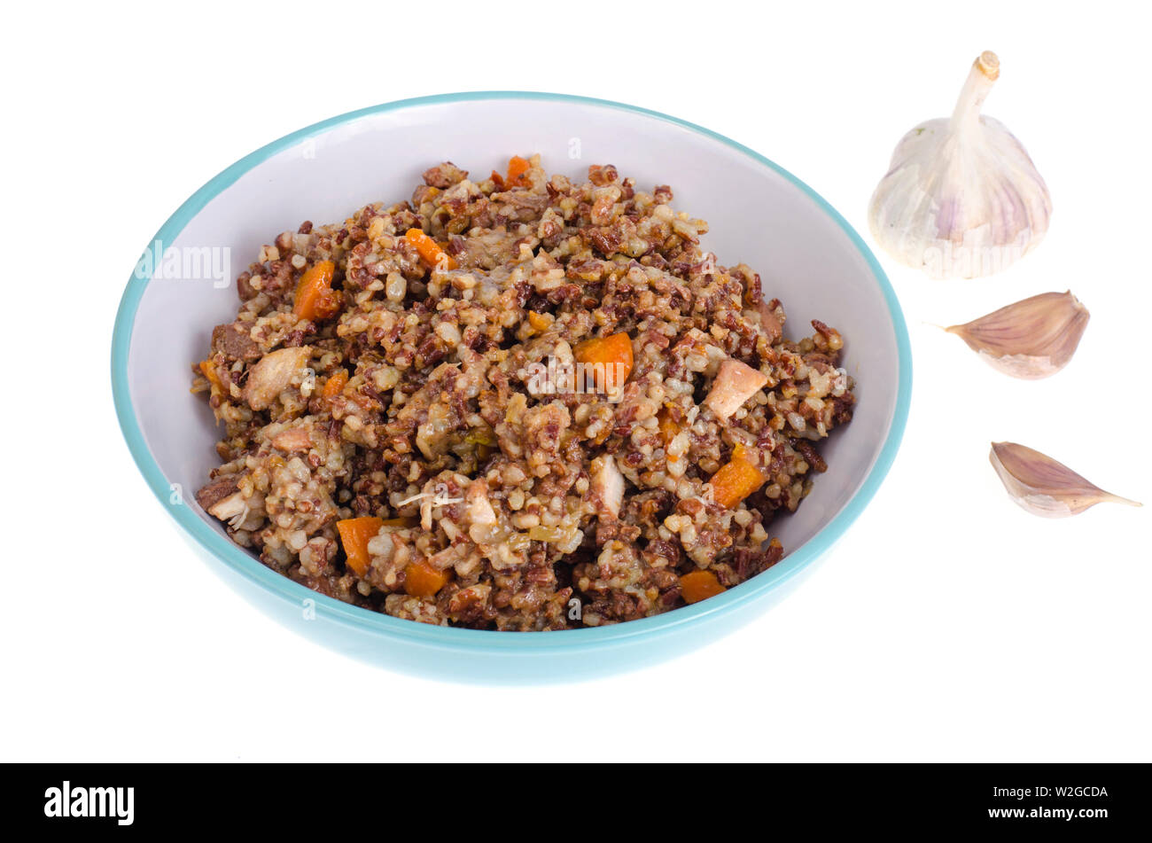 Red rice porridge with meat and vegetables Stock Photo - Alamy