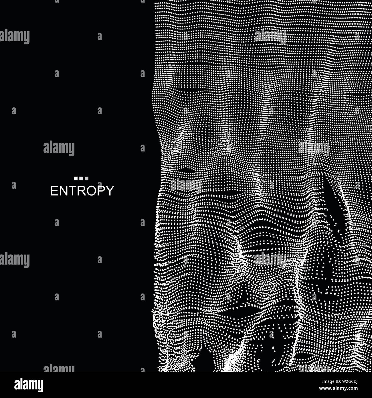 Array with Dynamic Particles. 3D Technology Style. Abstract Background ...